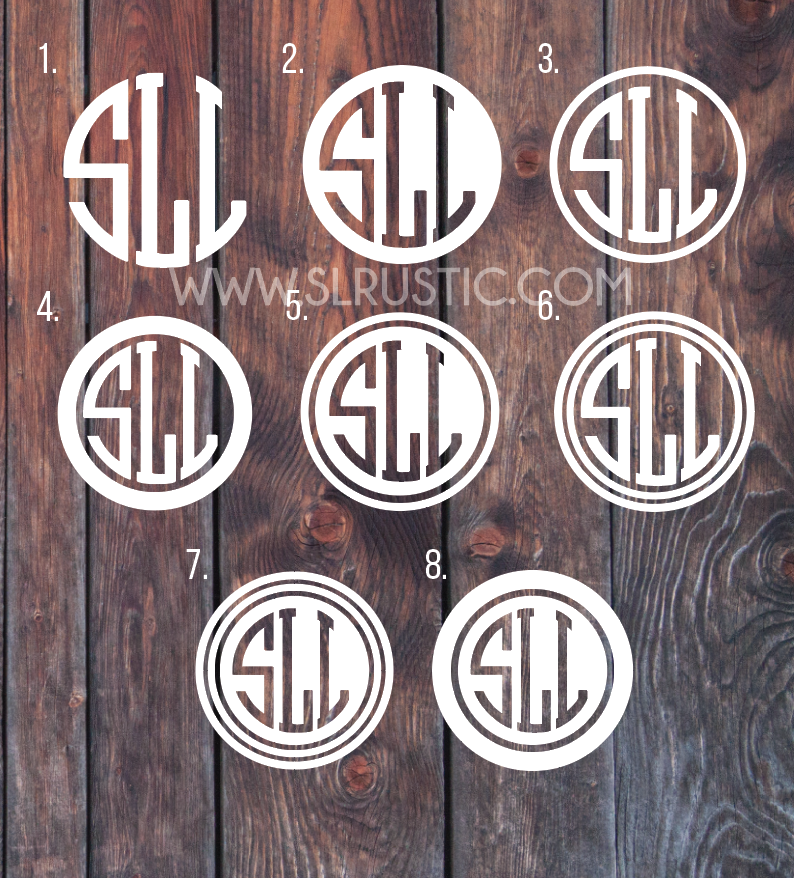 Circle Monogram decal, Monogram sticker, greek letters monogram, yeti ...